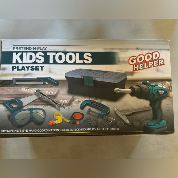 Toys | Kids Tool Set Toy Pretend Play Realistic Drill Toolbox Hammer ...